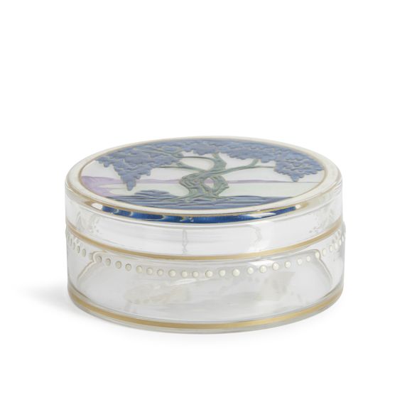 Bonhams Skinner : MARCEL GOUPY (1886-1954) ENAMELED GLASS COVERED BOX ...