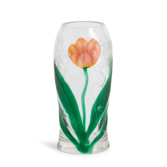 Bonhams Skinner : LUDWIG MOSER & SONS "HOT PAD" CAMEO GLASS VASE ...