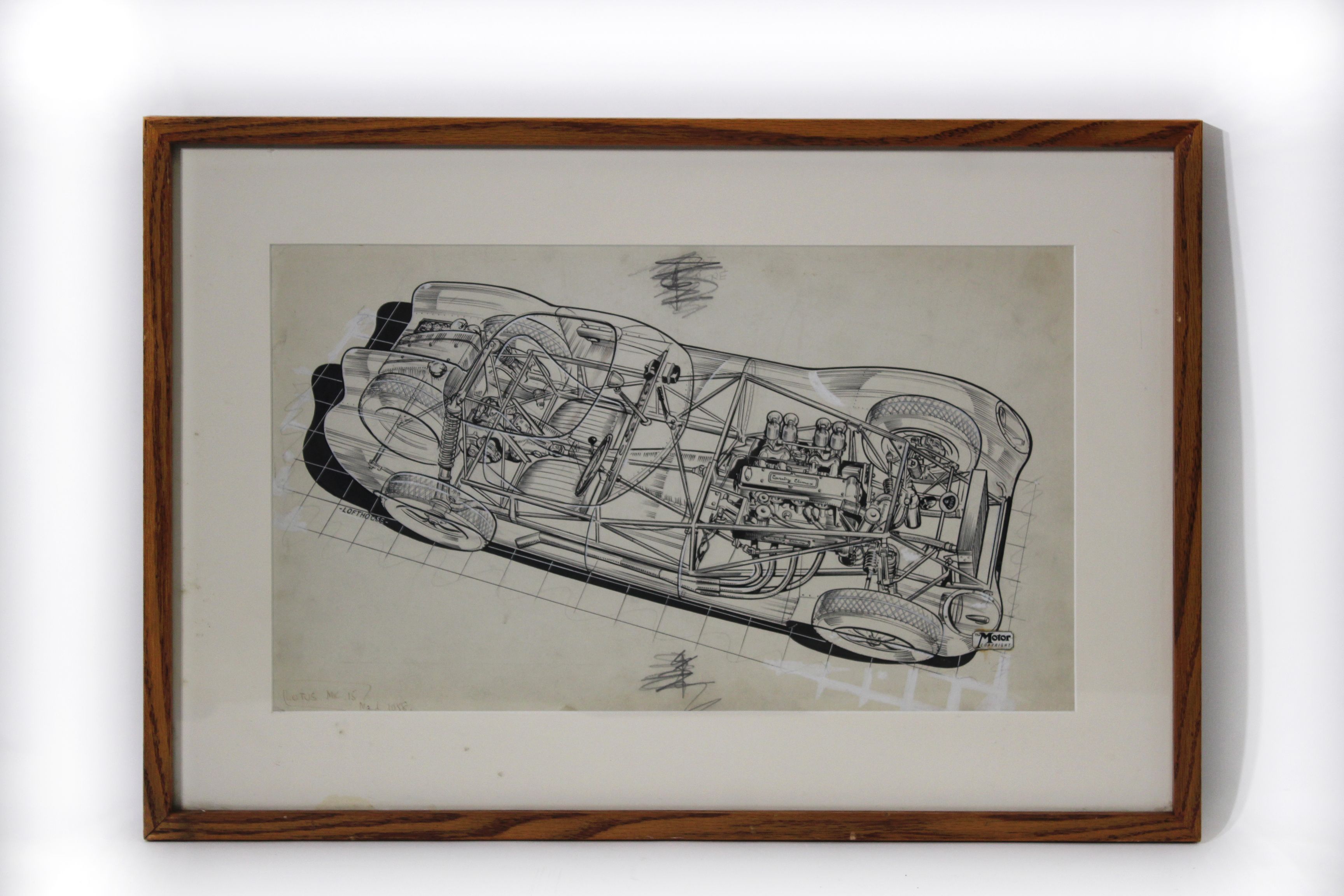 Bonhams Cars : A Lotus 15 cut-a-way drawing for Motor Magazine by Lofthouse