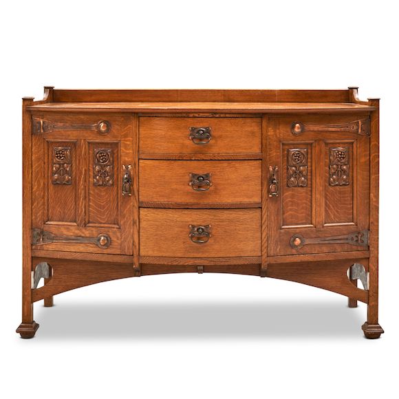 Bonhams Skinner : SHAPLAND & PETTER ARTS AND CRAFTS BOWFRONT SIDEBOARD ...
