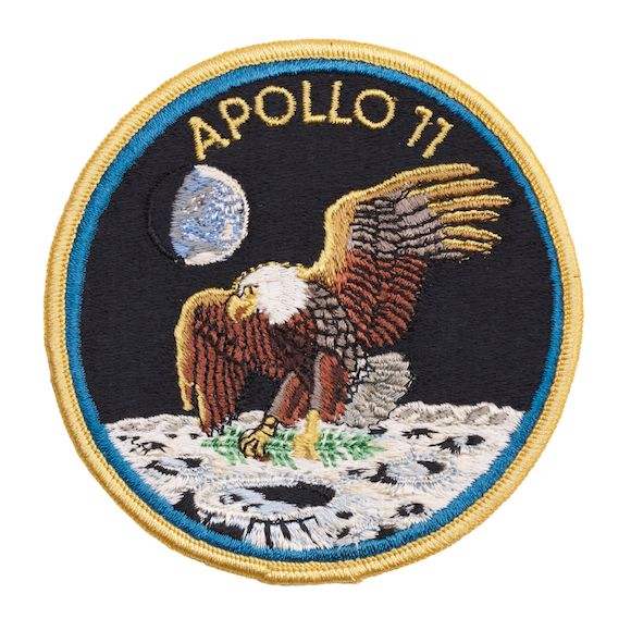 Bonhams : AN APOLLO XI MISSION BIOPATCH Embroidered patch featuring an ...