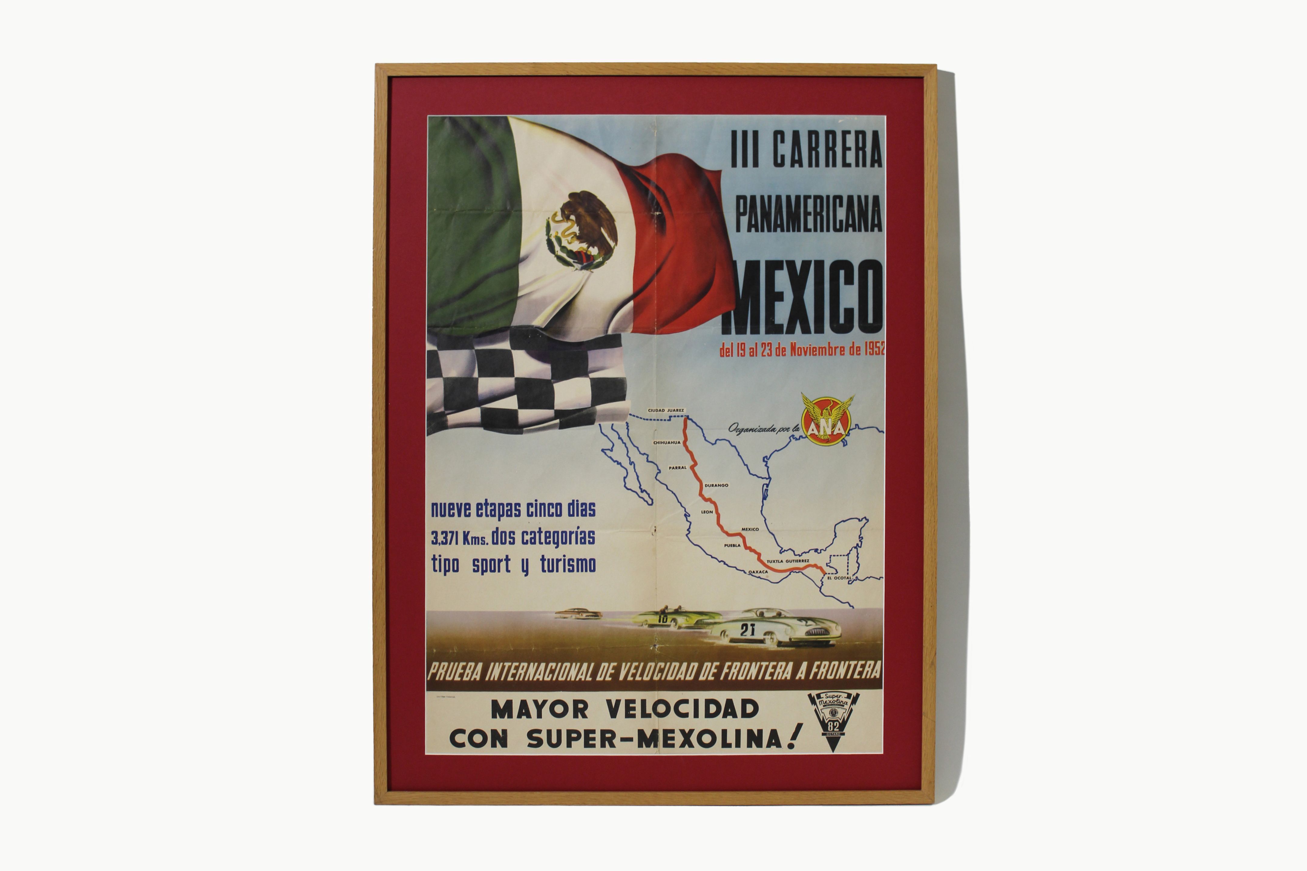 Bonhams Cars : A 1952 Carrera Pan Americana event poster