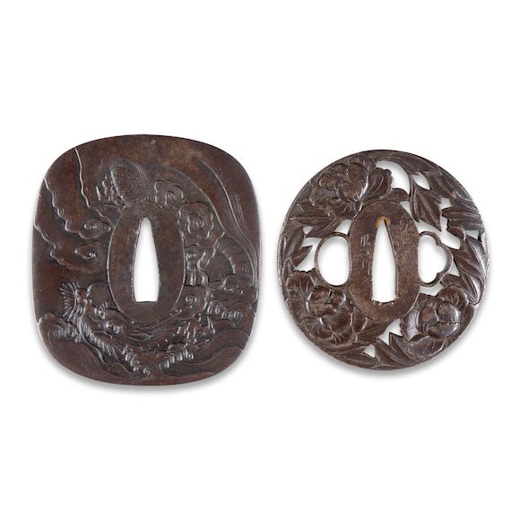 Bonhams Skinner : TWO IRON CHOSHU AND NANKI SCHOOL TSUBA Edo period ...
