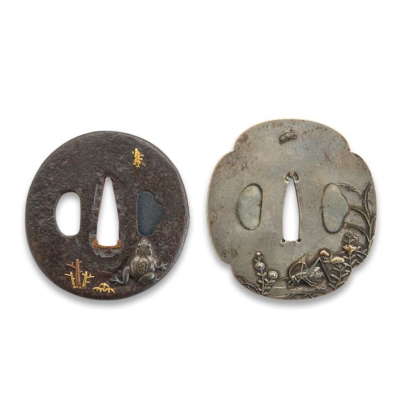 Bonhams Skinner : TWO IRON AND SILVER SHOAMI SCHOOL TSUBA Edo period ...