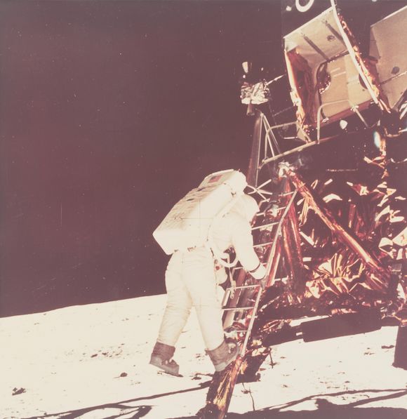 Bonhams : APOLLO 11: BUZZ ALDRIN DESCENDING FROM THE LUNAR MODULE