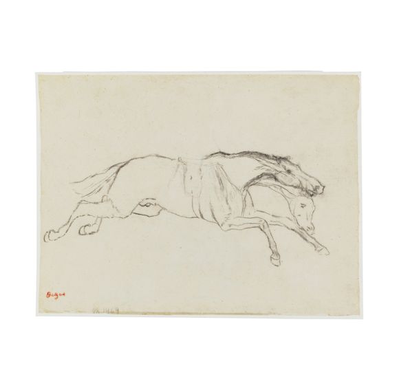 Bonhams : EDGAR DEGAS (1834-1917) Cheval galopant 9 5/16 x 12 7/16 in ...