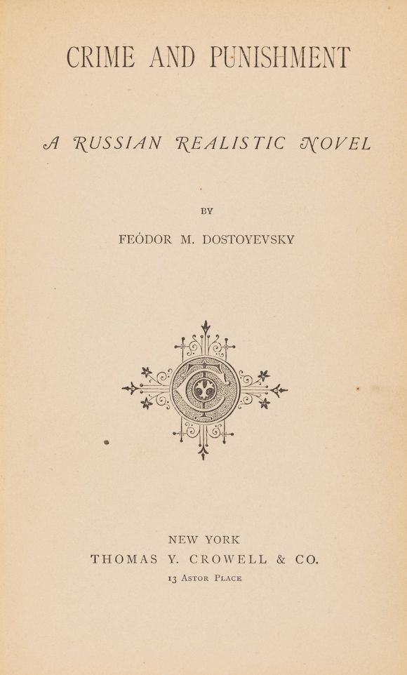 Bonhams : FIRST AMERICAN EDITION OF DOSTOEVSKY'S MASTERPIECE ...