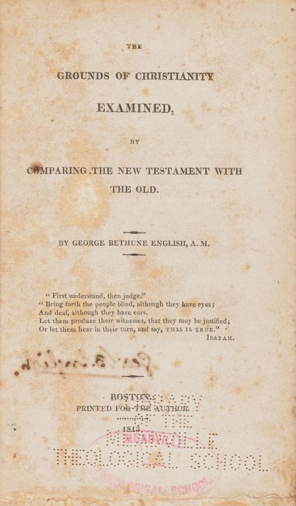 Bonhams Skinner : RARE AND INFLUENTIAL CRITIQUE OF CHRISTIANITY ...