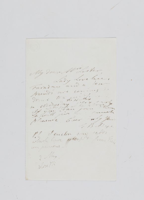 Bonhams : BABBAGE INVITATION TO TEA WITH ADA LOVELACE AND MICHAEL ...