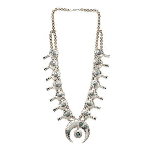 Bonhams Skinner : A Tim Kee Whitman squash blossom necklace Tim Kee ...