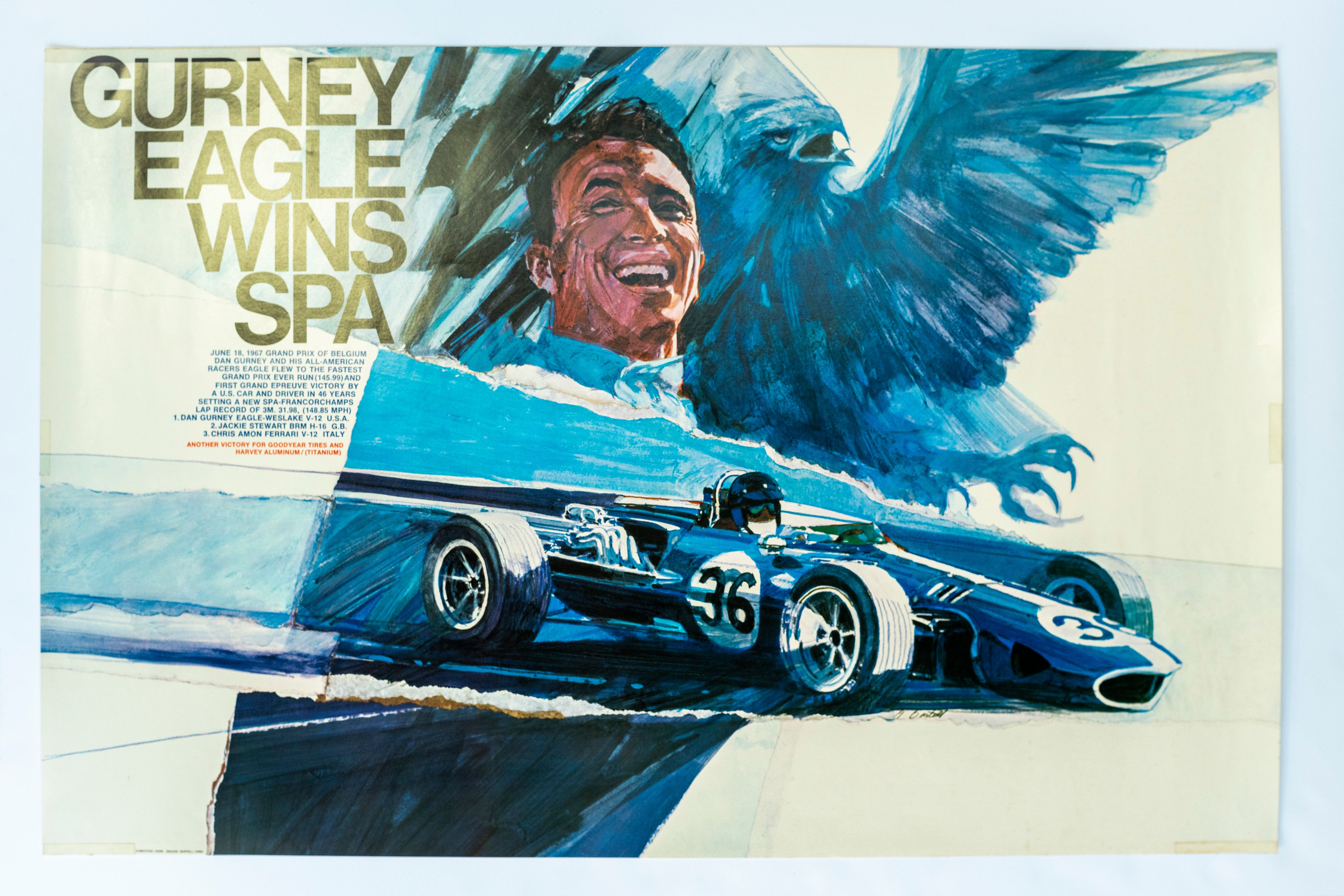 Bonhams Cars : A Gurney Eagle Wins Spa, Artwork by Cobra artist George ...