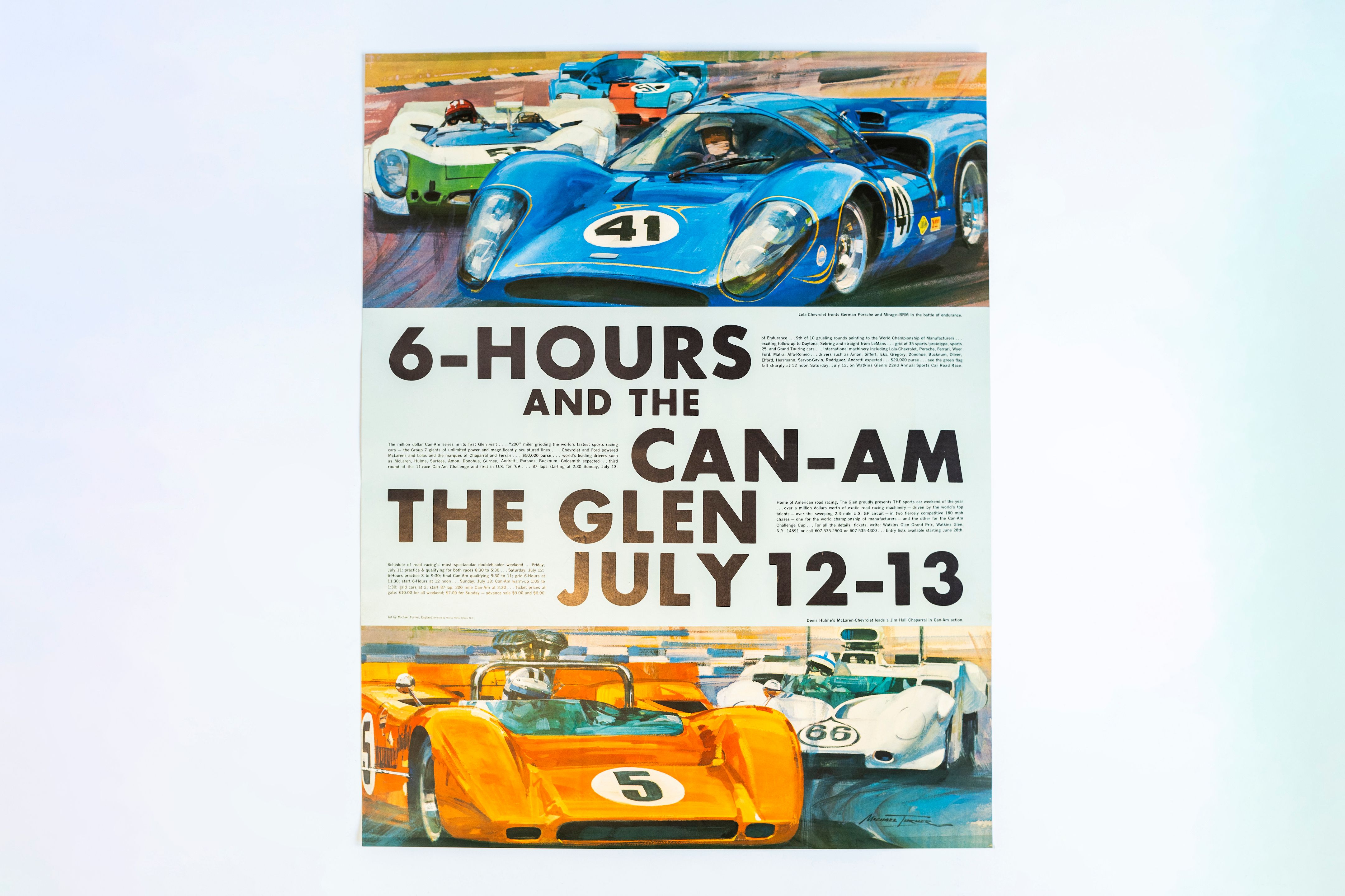 Bonhams Cars : A 6 Hours and the Can-Am, The Glen poster, with two ...