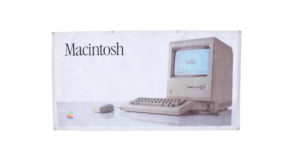 Bonhams : APPLE MACINTOSH FIRST GENERATION ADVERTISING BANNER. APPLE ...