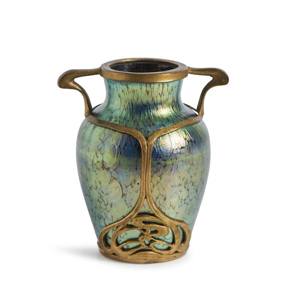 Bonhams Skinner : LOETZ GILT-METAL-MOUNTED GLASS VASE Czech Republic, c ...