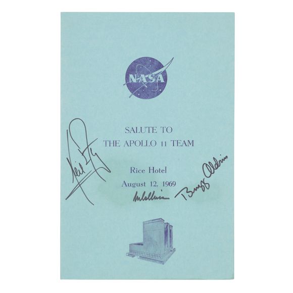Bonhams : APOLLO 11: CREW-SIGNED MENU FROM CELEBRATORY RETURN HOME ...