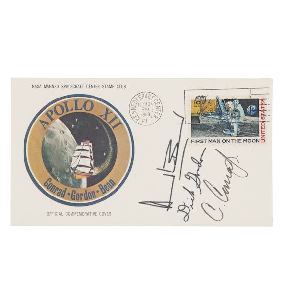 Bonhams : APOLLO 12: CREW SIGNED COVER NASA Manned Spacecraft Center ...