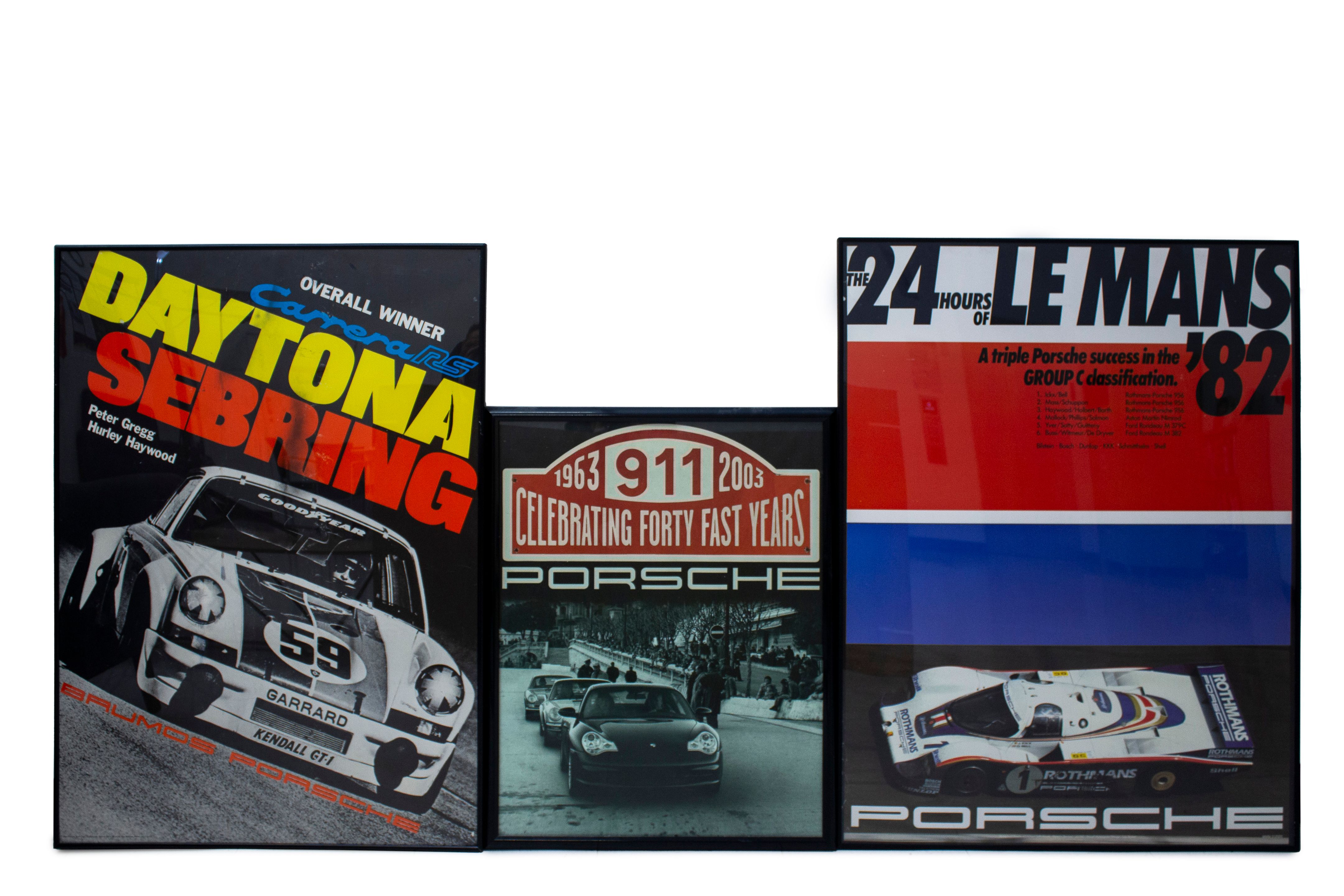 Bonhams Cars : A grouping of Porsche posters