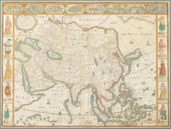 Bonhams : A JOHN SPEED MAP OF ASIA SPEED, JOHN. 1552-1629. Asia with ...