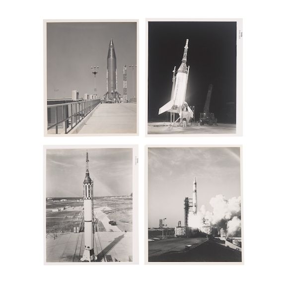 Bonhams : EARLY U.S. SPACE PROGRAM: 7 PHOTOGRAPHS OF LAUNCHES, 1958 ...