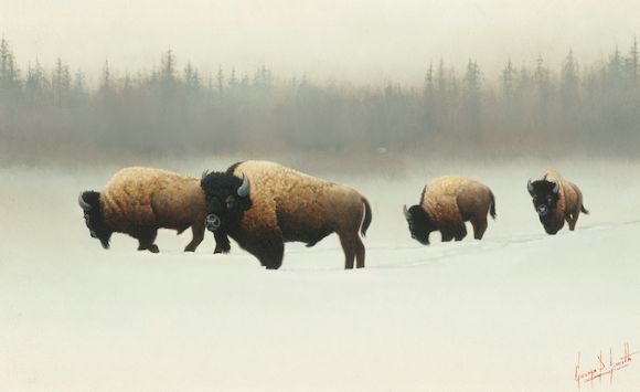 Bonhams : George Dee Smith (born 1944) The Nomads 10 x 16 in. framed 16 ...