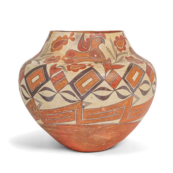 Bonhams : An Acoma four-color parrot jar