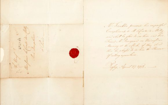 Bonhams Skinner : FRANKLIN, BENJAMIN. 1706-1790. Autograph Letter ...