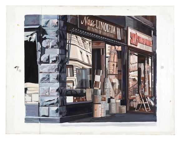 Bonhams : RICHARD ESTES (B. 1932) Nass Linoleum 17 1/4 x 22 3/4 in (43. ...