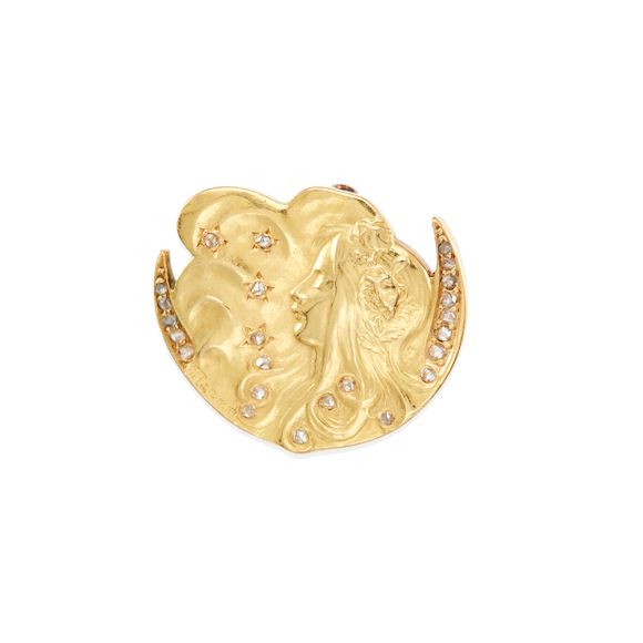 Bonhams : FELIX RASUMNY: 18K GOLD AND DIAMOND CELESTIAL BROOCH