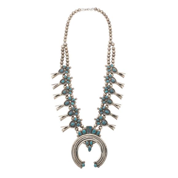 Bonhams : A Tim Kee Whiteman squash blossom necklace