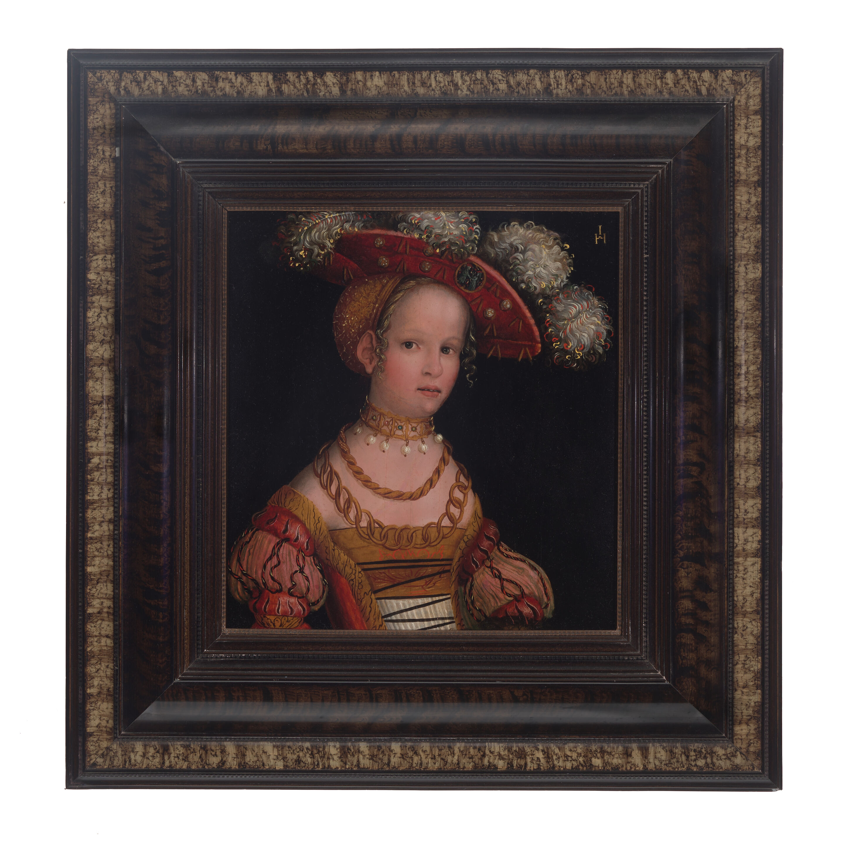 Bonhams : Lucas Cranach the Younger (Wittenberg 1515-1586 Weimar) Portrait of a young girl 14 x ...