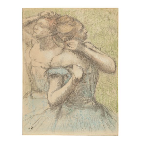 Bonhams : EDGAR DEGAS (1834-1917) Deux danseuses 18 3/4 x 14 1/8 in (47 ...