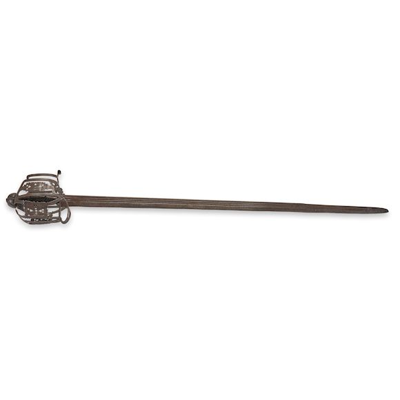 Bonhams Skinner : A VICTORIAN BASKET HILT BACK SWORD,