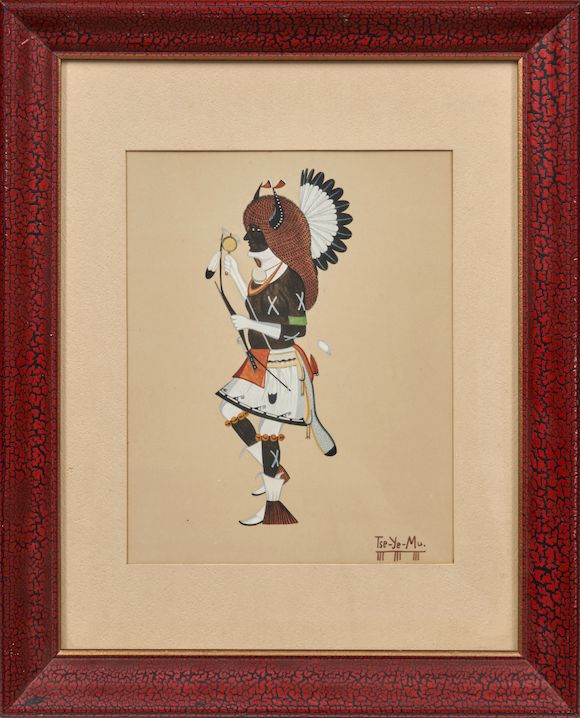 Bonhams Skinner : A Romando Vigil (Tse-Ye-Mu) painting San Ildefonso ...