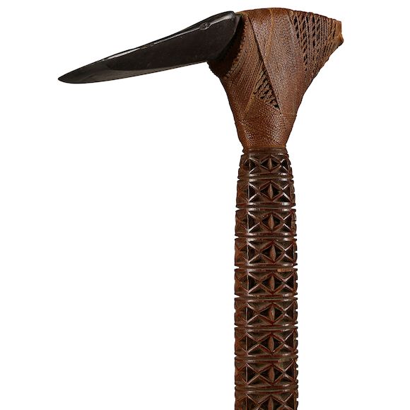 Bonhams : Fine Ceremonial Hafted Adze, Mangaia Island, Cook Islands