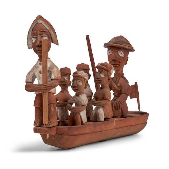 Bonhams Skinner : A Thomas Ona boat with figures Thomas Ona Odulate (C ...