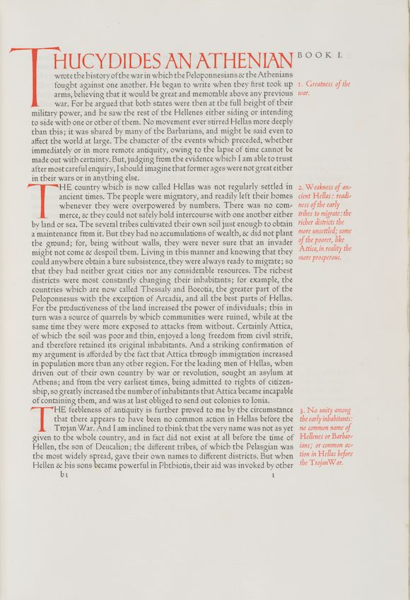 Bonhams : ASHENDENE THUCYDIDES. THUCYDIDES. c.460-395 BC. The History ...
