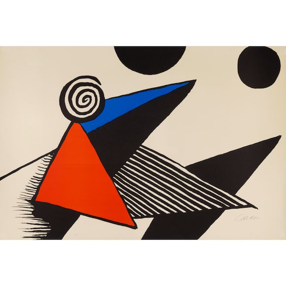 Bonhams : Alexander Calder (1898-1976); Spiral & Red Triangle;