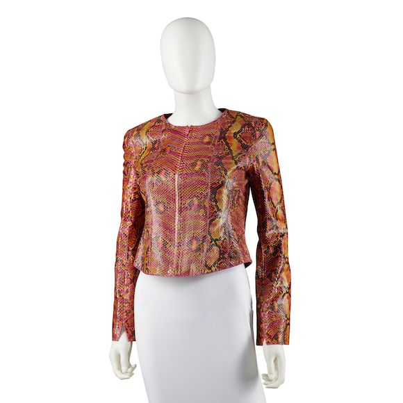Bonhams : CHANEL: MULTICOLOR PYTHON JACKET Transition Collection 2000