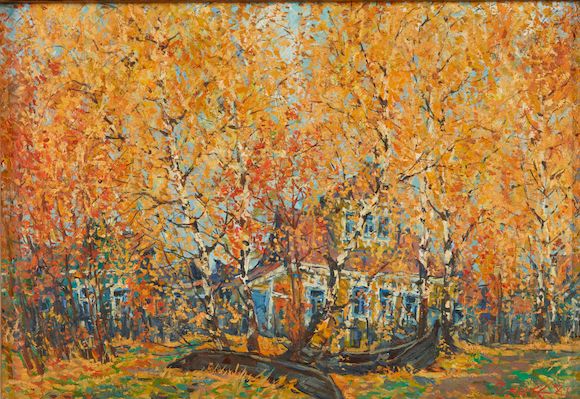 Bonhams Skinner : SERGEI CHEPIK (Ukrainian, 1953-2011) Золотая осень ...