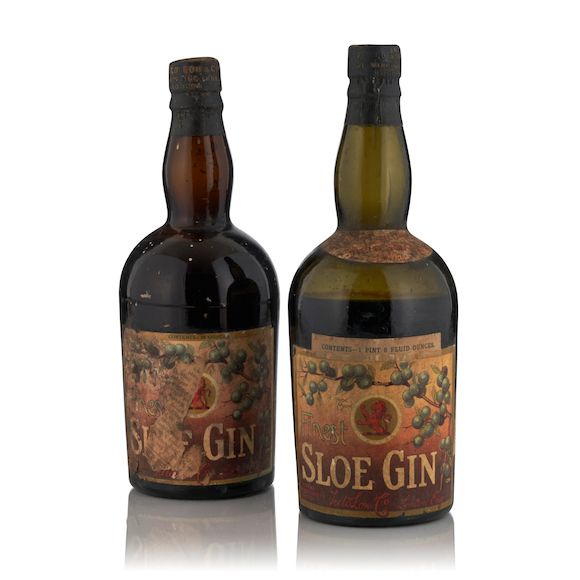 Bonhams Skinner : Booth's Finest Sloe Gin c. 1910 (2 24oz bottles)