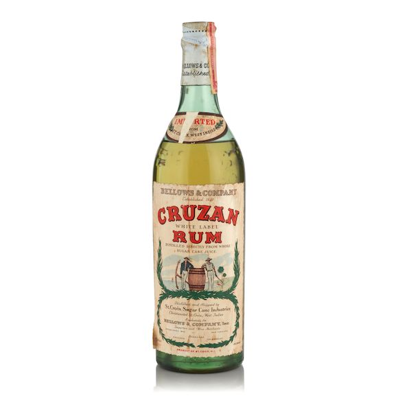 Bonhams Skinner : Cruzan Rum Bellows and Co. c. 1940's (1 4/5qt bottle)