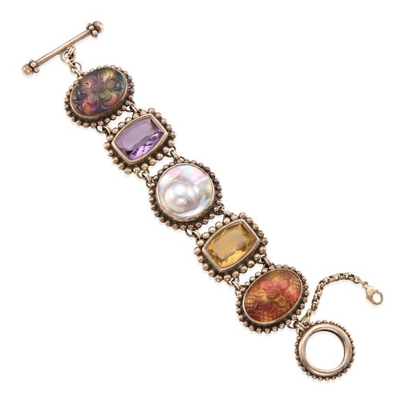 Bonhams : STEPHAN DWECK: STERLING SILVER AND GEM-SET TOGGLE BRACELET