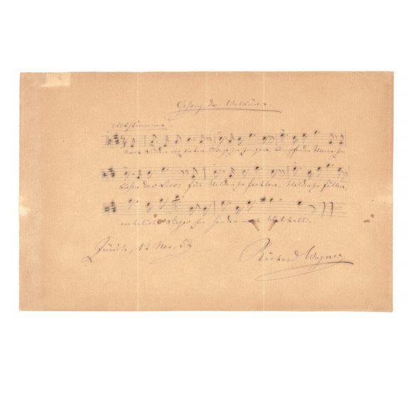 Bonhams : WAGNER SIGNED "RIDE OF THE VALKYRIES." WAGNER, RICHARD. 1813 ...