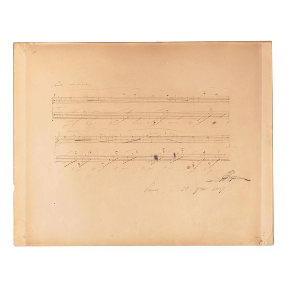 Bonhams : CHOPIN, FRÉDÉRIC. 1810-1849. Autograph Musical Quotation ...