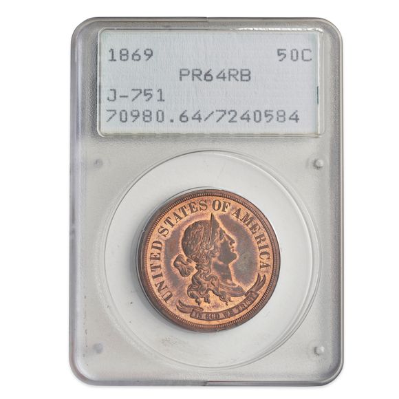 Bonhams Skinner : A UNITED STATES 1869 PATTERN FIFTY CENT PIECE (Judd ...
