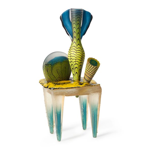 Bonhams Skinner : JOSE CHARDIET (B. 1956) "YELLOW AND BLUE NOUVEAU ...