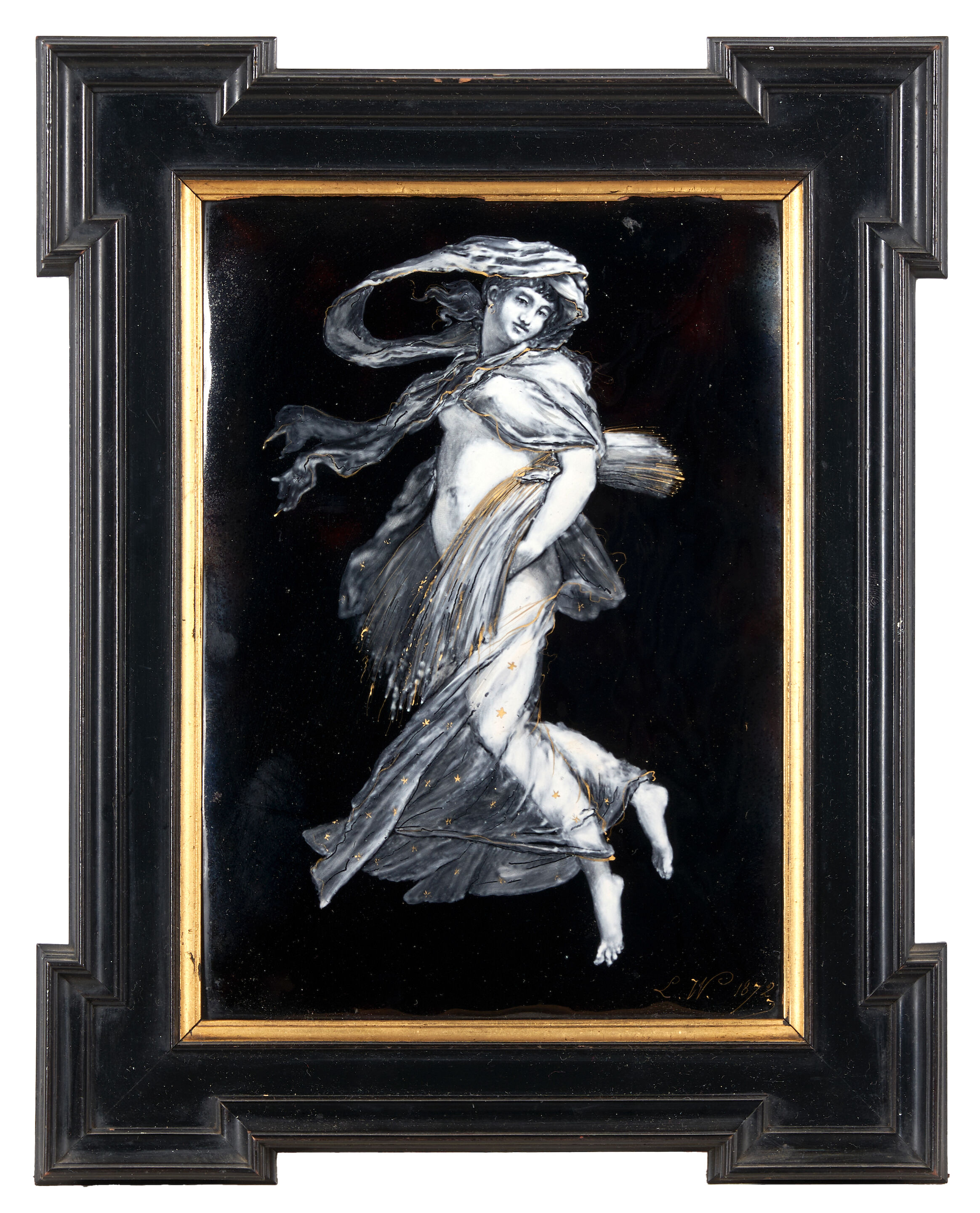 Bonhams Skinner : LIMOGES EN GRISAILLE ENAMEL PLAQUE France, dated 1872, enamel with gold on ...