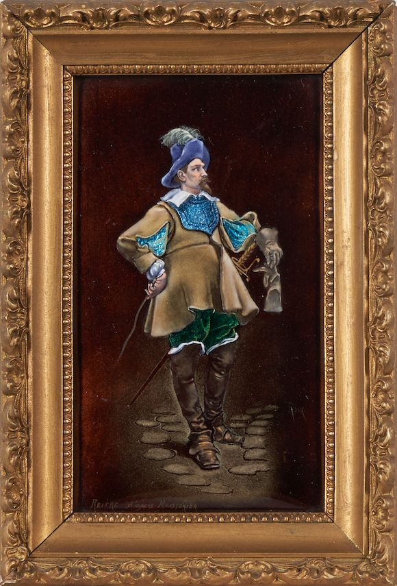 Bonhams Skinner : ENAMEL PLAQUE AFTER JEAN LOUIS ERNEST MEISSONIER "LE ...