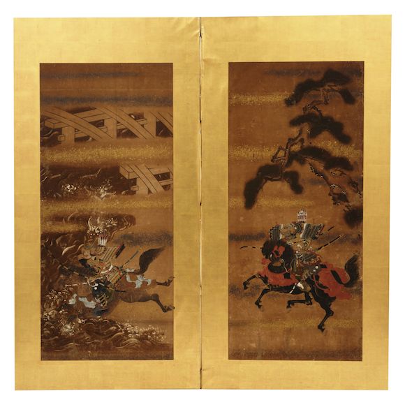 Bonhams : ANONYMOUS Samurai on Horseback Edo period (1615-1868), 17th ...