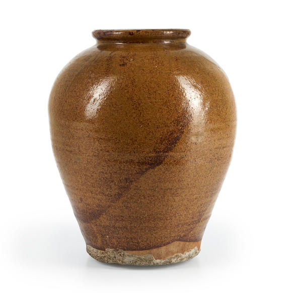 Bonhams Skinner Brown Glazed Stoneware Storage Jar